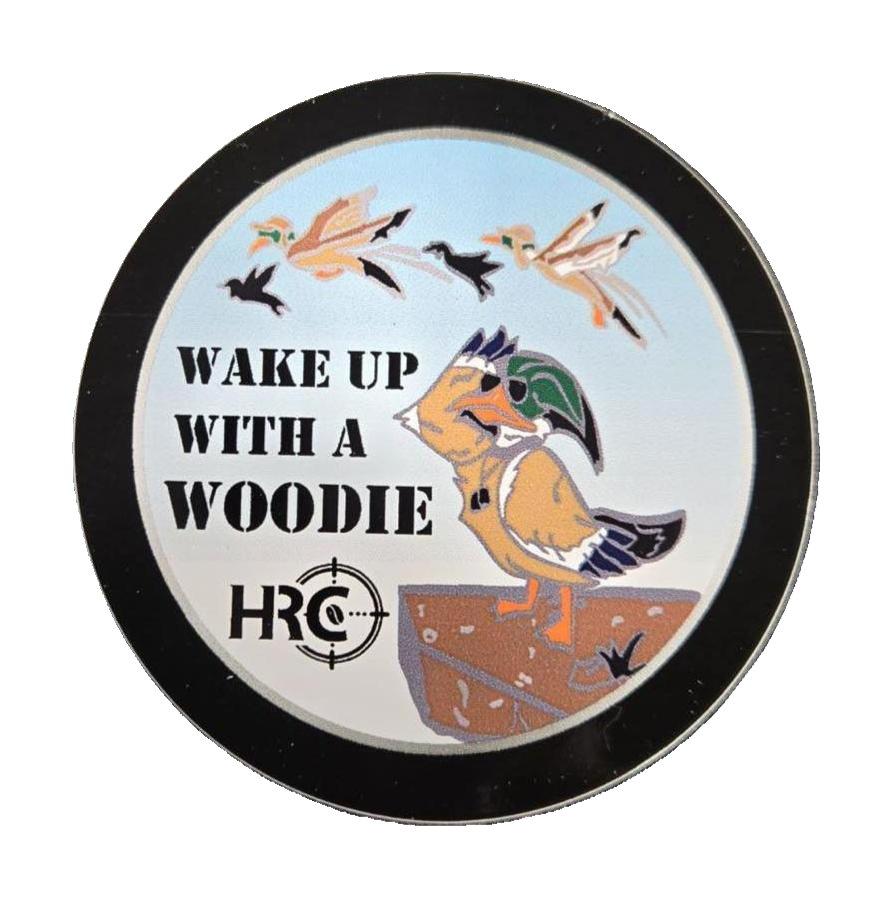 Wake Up With A Woodie - Sticker – Hit'Em Right Coffee